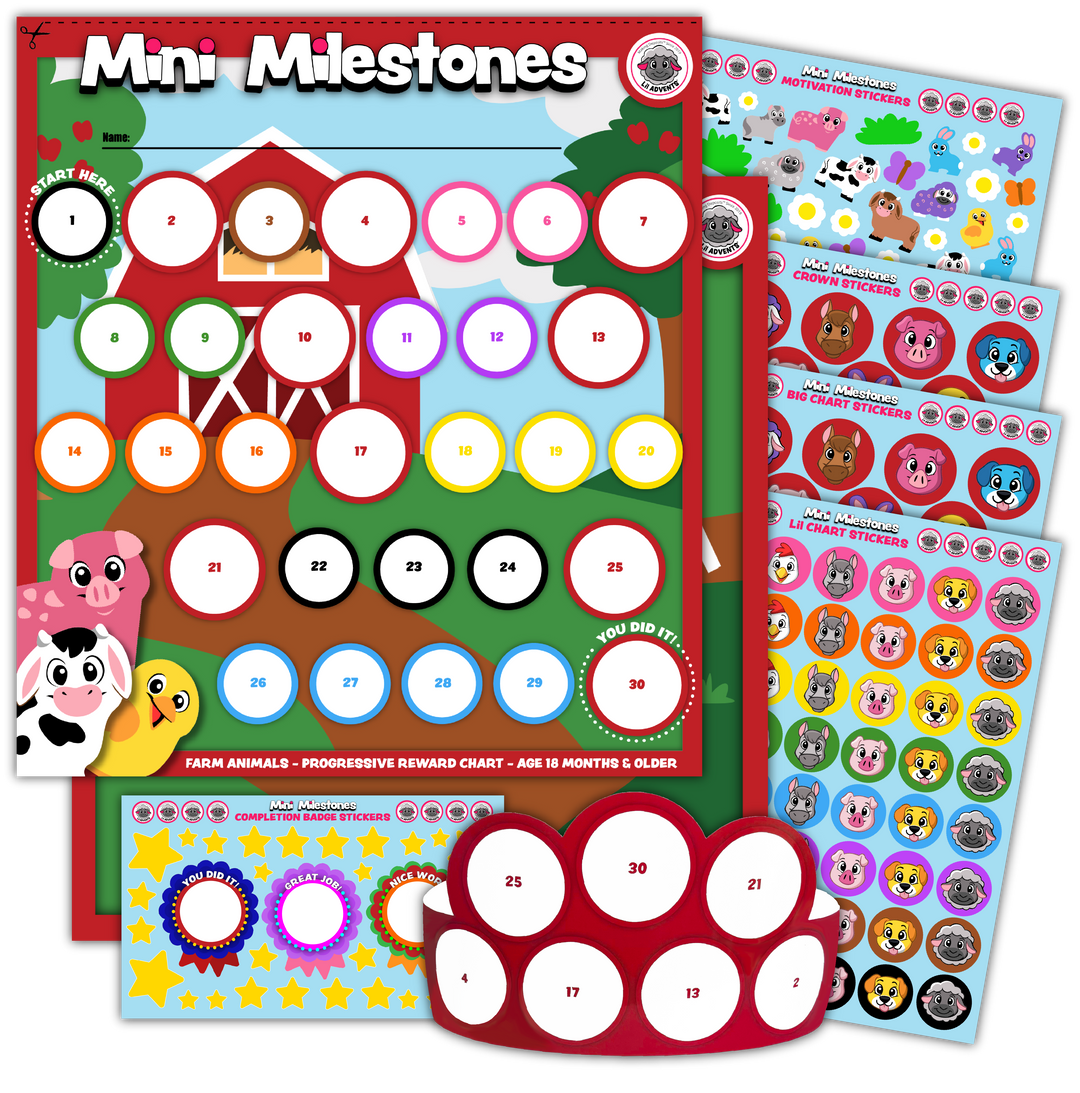 Mini Milestones Potty Training Chart - Farm Animals – LilADVENTS